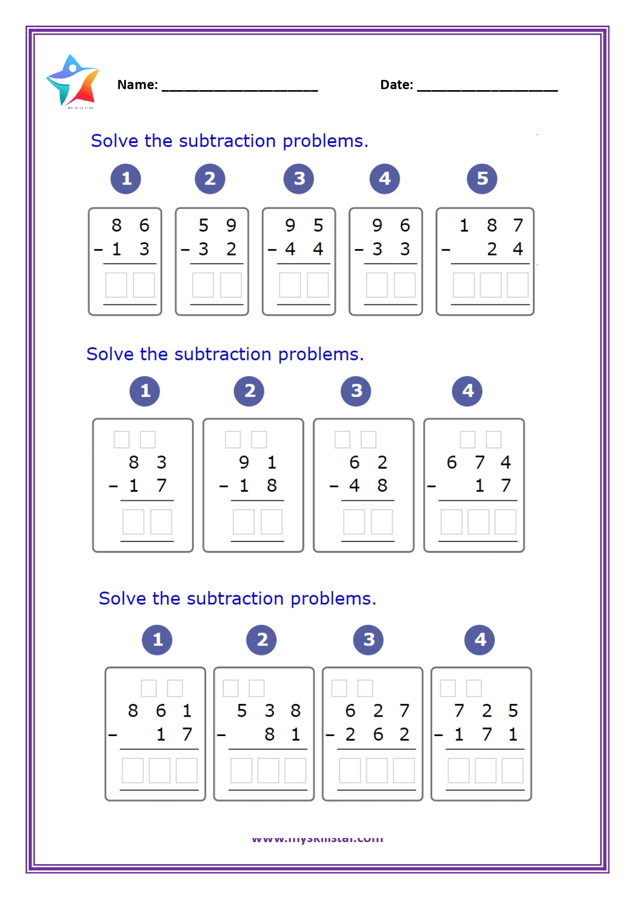 Grade 3 Mathematics Exercises Grade 3 Mathematics Exercises